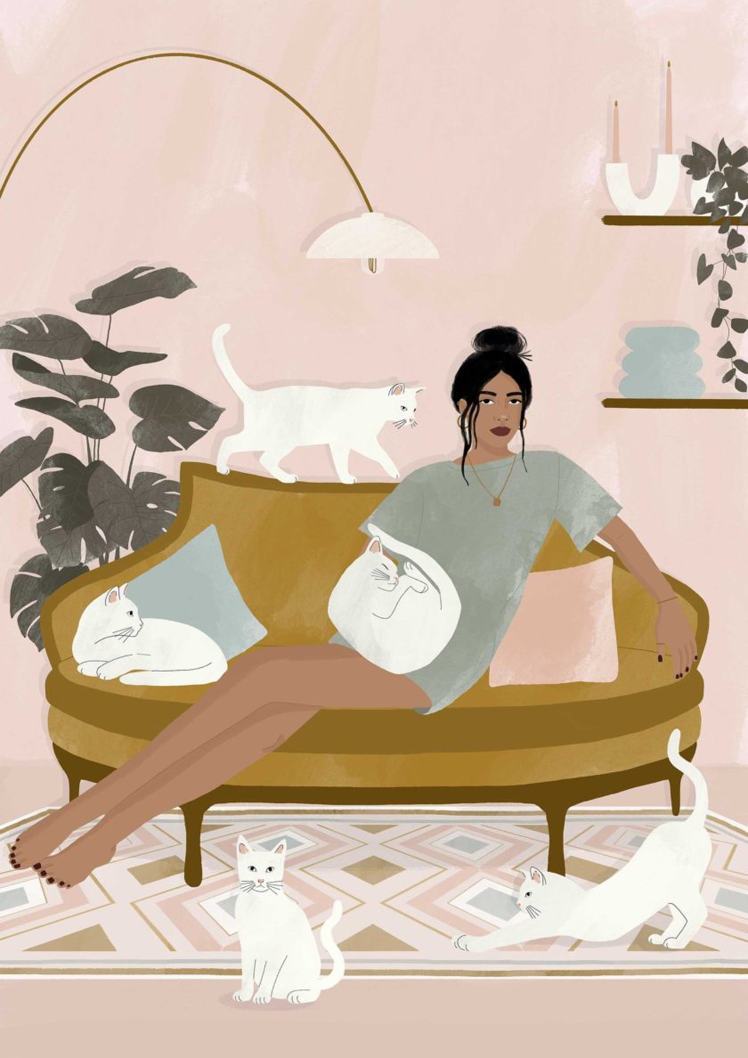 Cat Illustration | Cat Lady Art Prints | wallflower