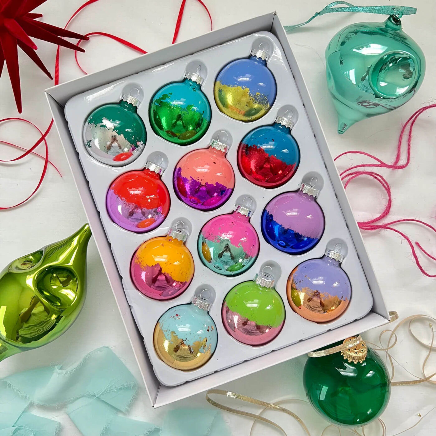 Rainbow & Colorful Christmas Decor, Ornaments & Party Supplies